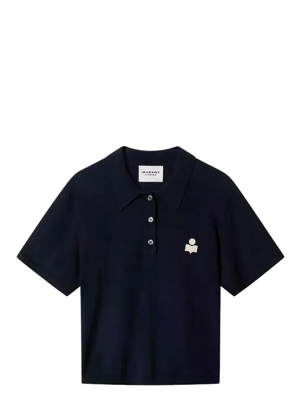 MARANT ETOILE Althea Logo Polo Top - Blue