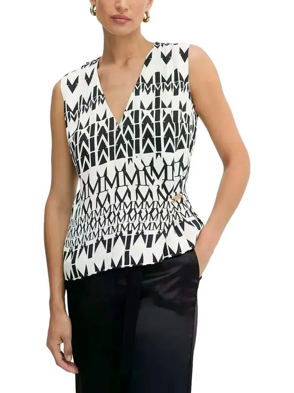 MARCIANO Geometric-print Top - White