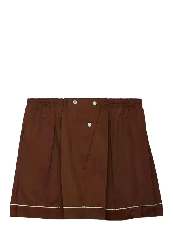 Prada Buttoned Mini Skirt With Elasticated Waist - Brown