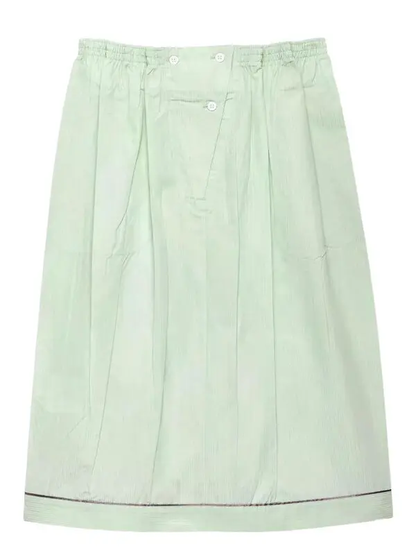 Prada Gathered Button Midi Skirt - Green