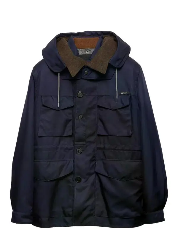 Prada Cotton Hooded Jacket - Blue