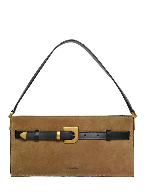Nanushka Harmonica Mini Leather Shoulder Bag - Neutrals