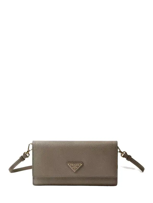 Prada Triangle-logo Leather Mini Bag - Grey