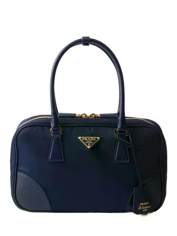Prada Logo Detail Tote Bag - Blue