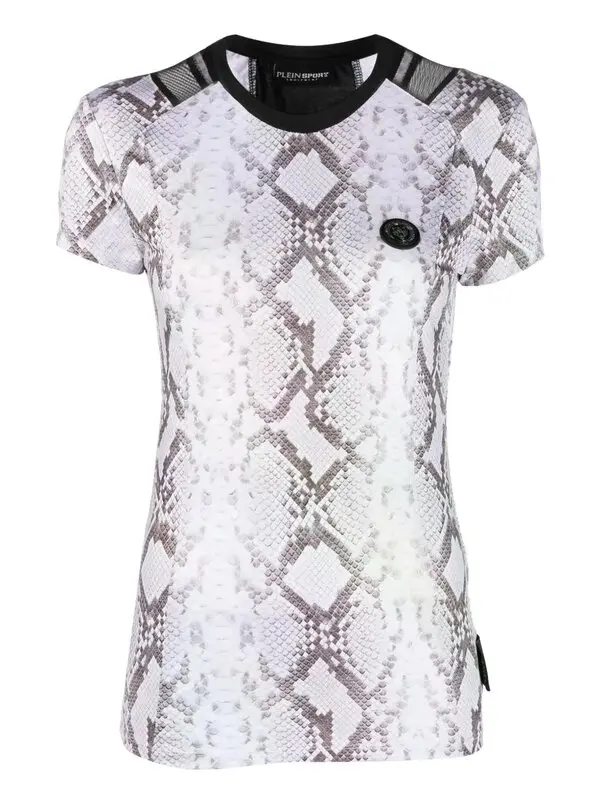 PLEIN SPORT Snake-print Top - Grey