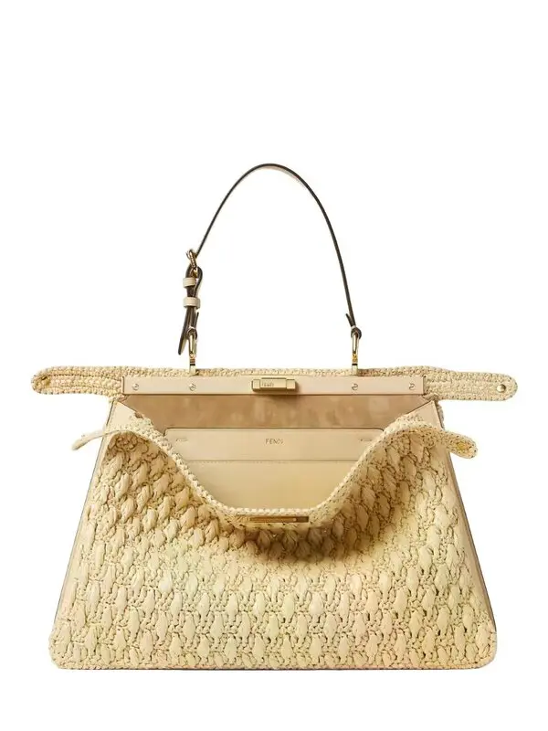 Fendi Peekaboo Woven Tote - Neutrals