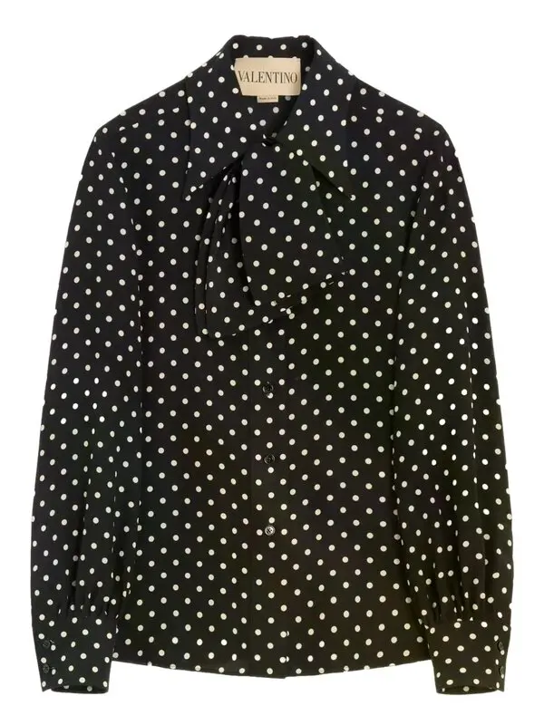 Valentino Garavani Plusdepois Buttoned Silk Shirt - Black