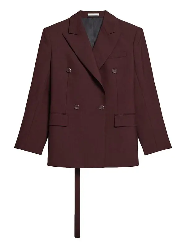 Helmut Lang Belted Double-breasted Blazer - Mahogany