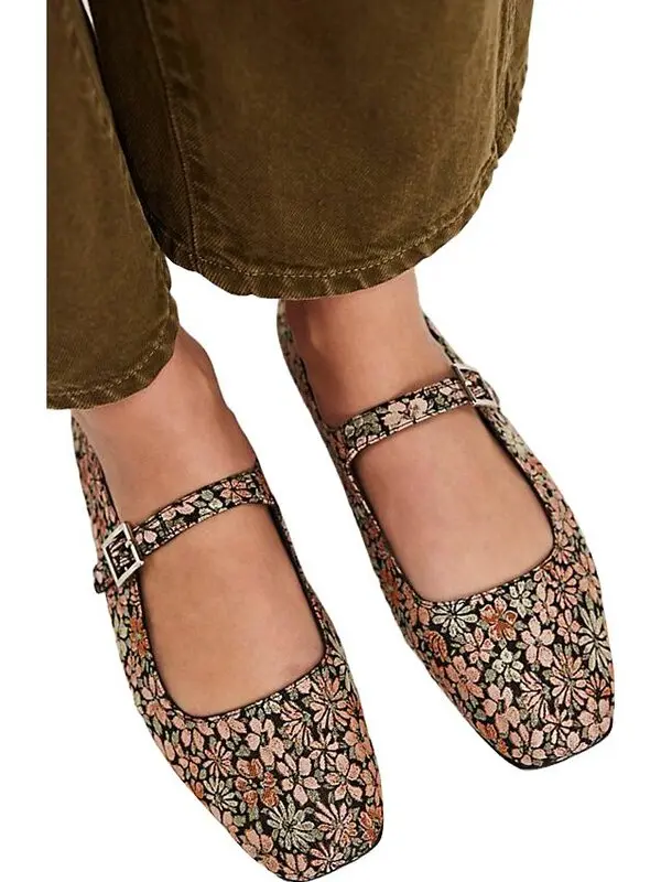 Jeffrey Campbell Whimsy Mary Janes - Multi Floral Tapestry