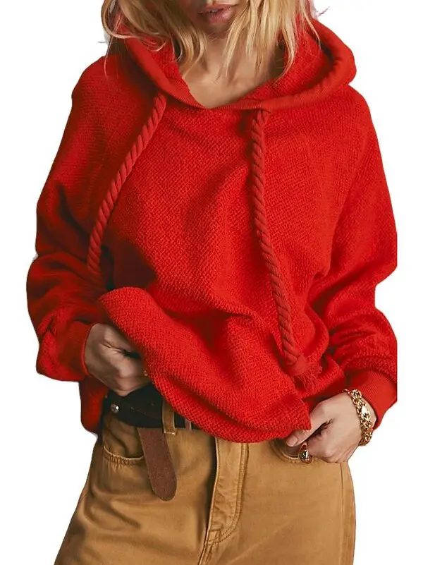 Free People Looped In Hoodie - Fiery Red