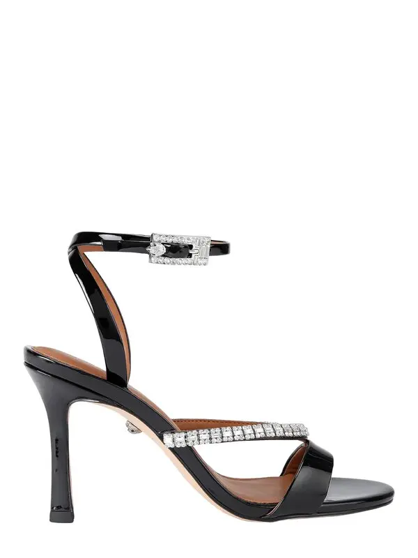 Kurt Geiger Patent Leather Embellished Sandals 90 - Black