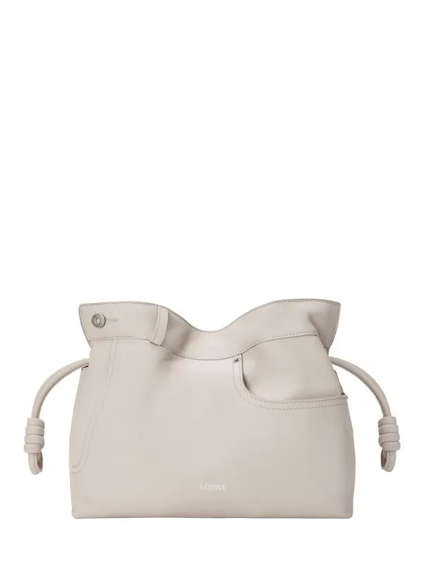 Loewe Leather Flamenco Clutch - White