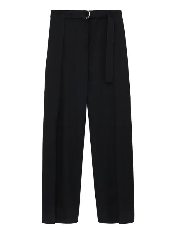 Loewe Wool Belted Trousers - Black