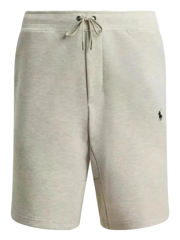 Ralph Lauren Embroidered Double-knit Track Shorts - Grey