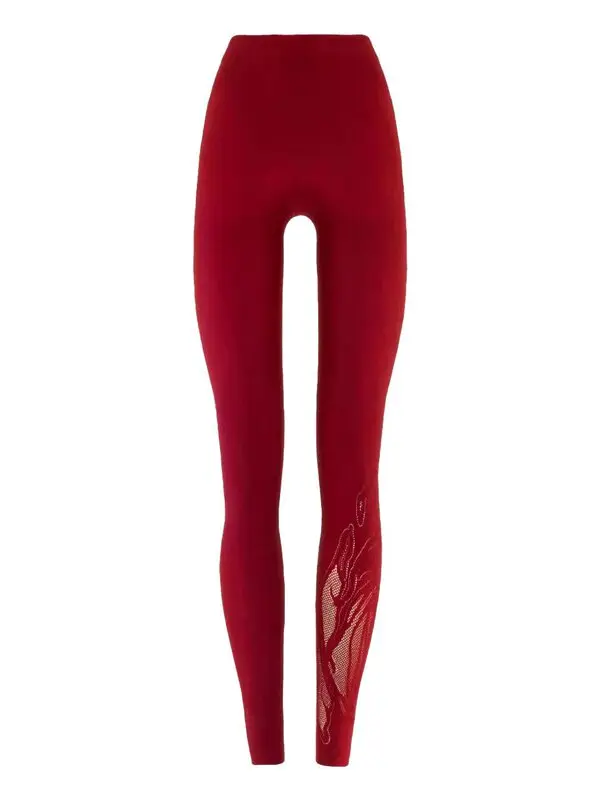Wolford Rose-net Leggings - Red