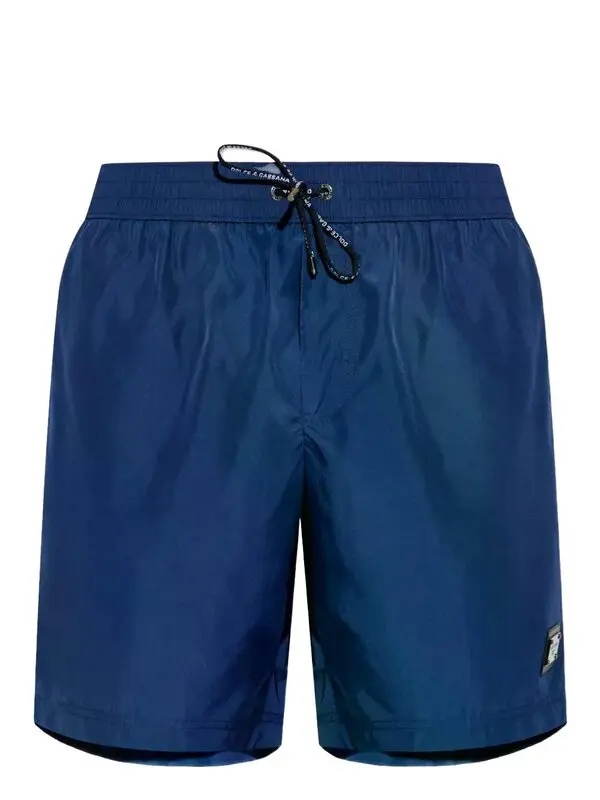 Dolce & Gabbana Logo-plaque Swim Shorts - Blue
