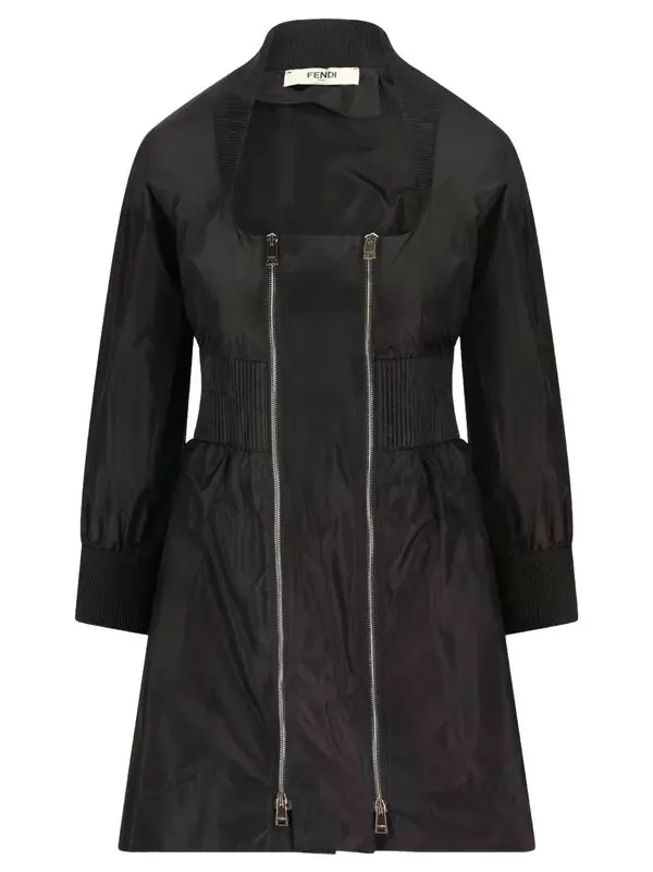 Fendi Mini Zip-up Dress - Black