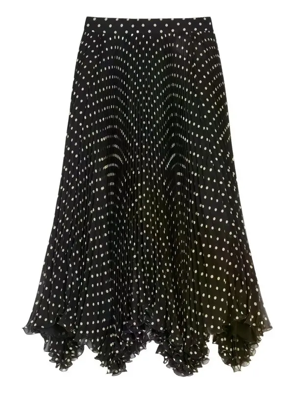 Valentino Garavani Asymmetrical Printed Midi Skirt - Black