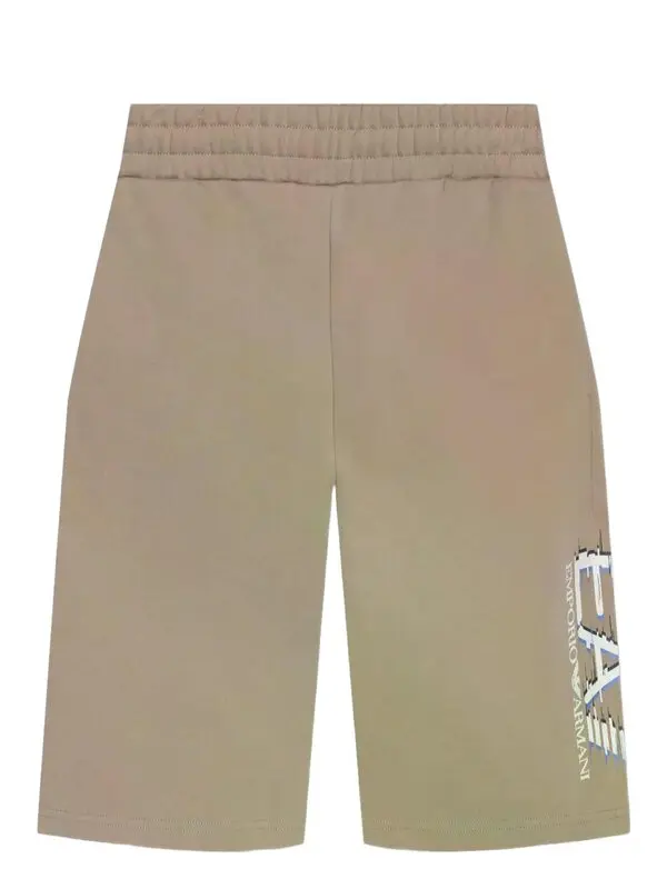 Emporio Armani Logo Track Shorts - Neutrals
