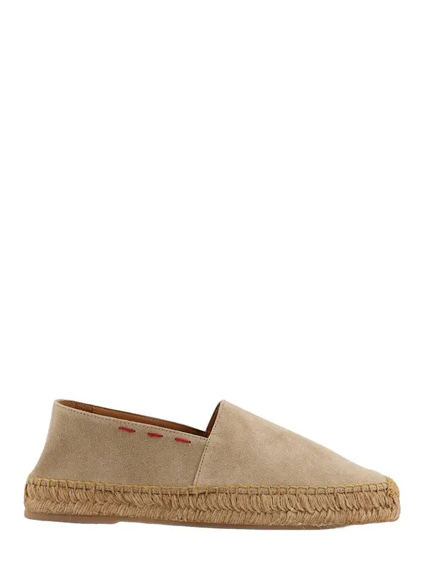 Kiton Suede Espadrilles With Stitching - Beige