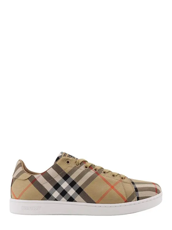 Burberry Check Motif Canvas Sneakers - Beige