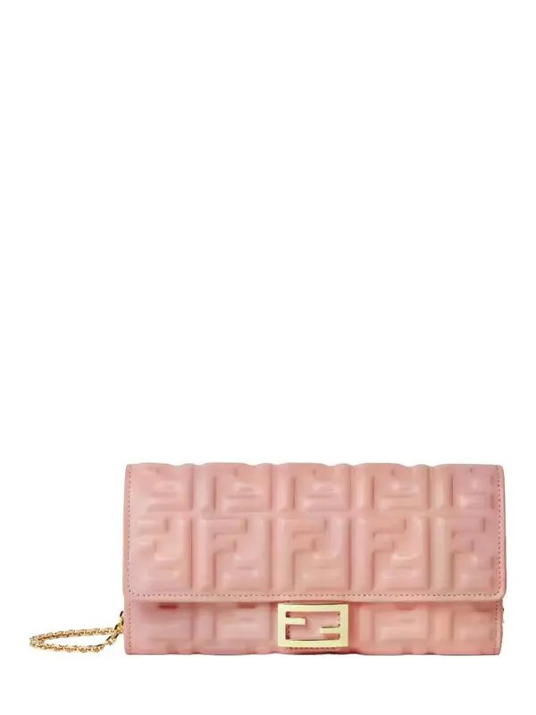 Fendi Ff-motif Chain Shoulder Bag - Pink