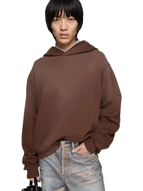 Acne Studios Fleece Logo Hoodie - Chocolate Brown