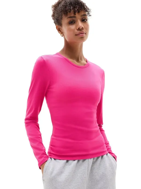 Athleta Signature Ribbed Knit Top - Dahlia