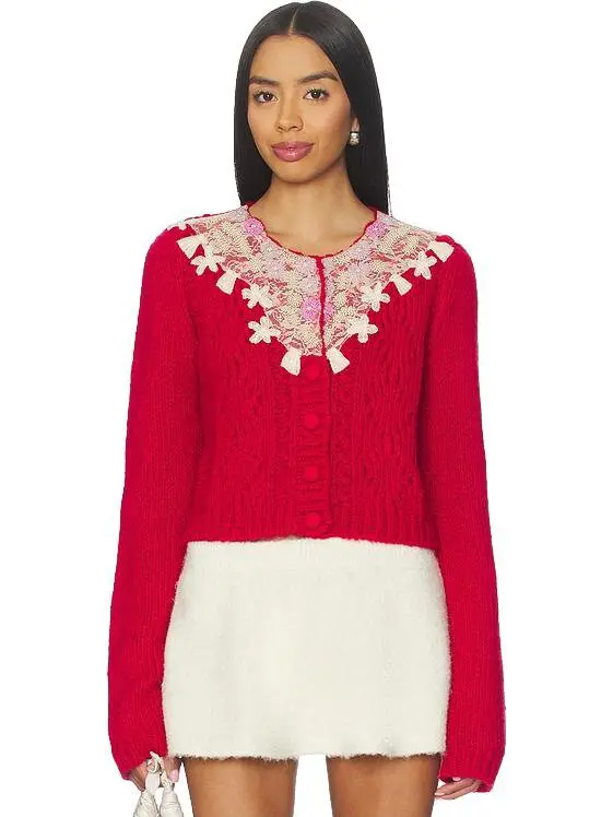 Free People Pixie Cardi - Red