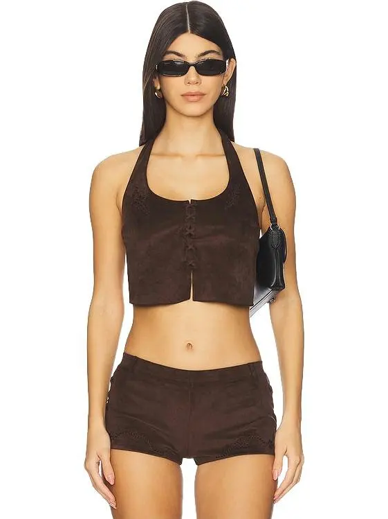 Frankies Bikinis Delilah Tank Top - Brown