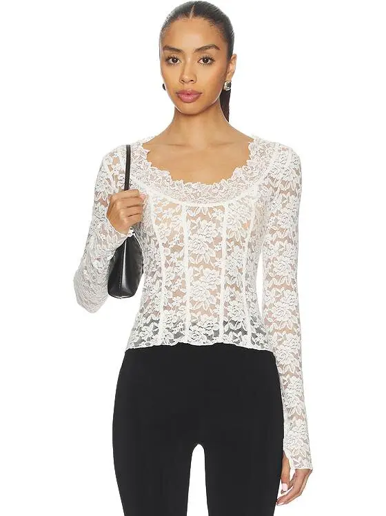 Free People All Night Long Sleeve Top - Ivory