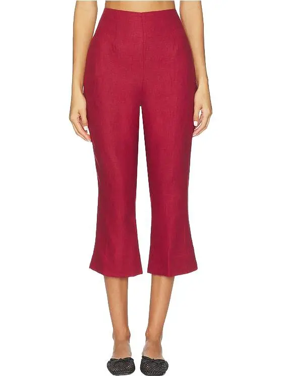Faithfull The Brand Valeria Capri Pant - Red