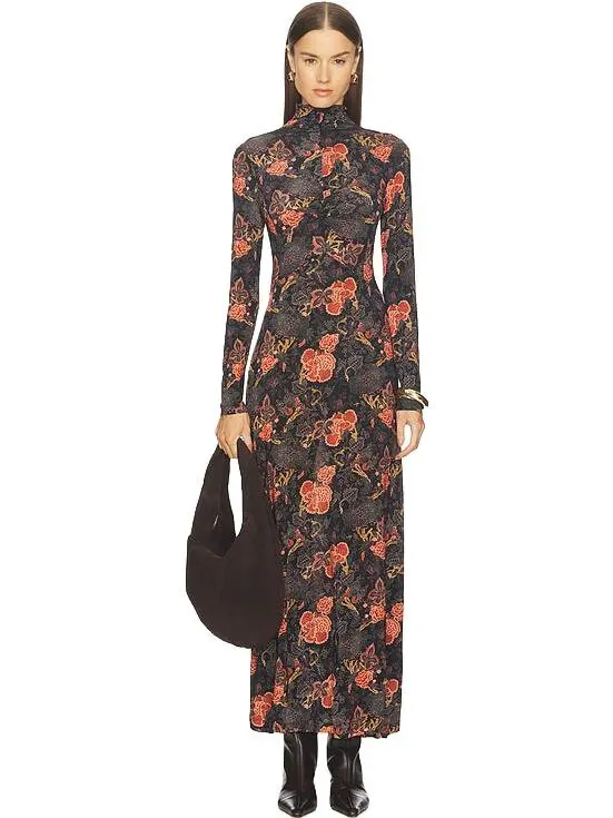 Ulla Johnson Koa Jersey Turtleneck Dress - Black
