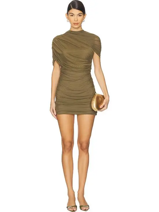 Amanda Uprichard Evianna Mini Dress - Olive