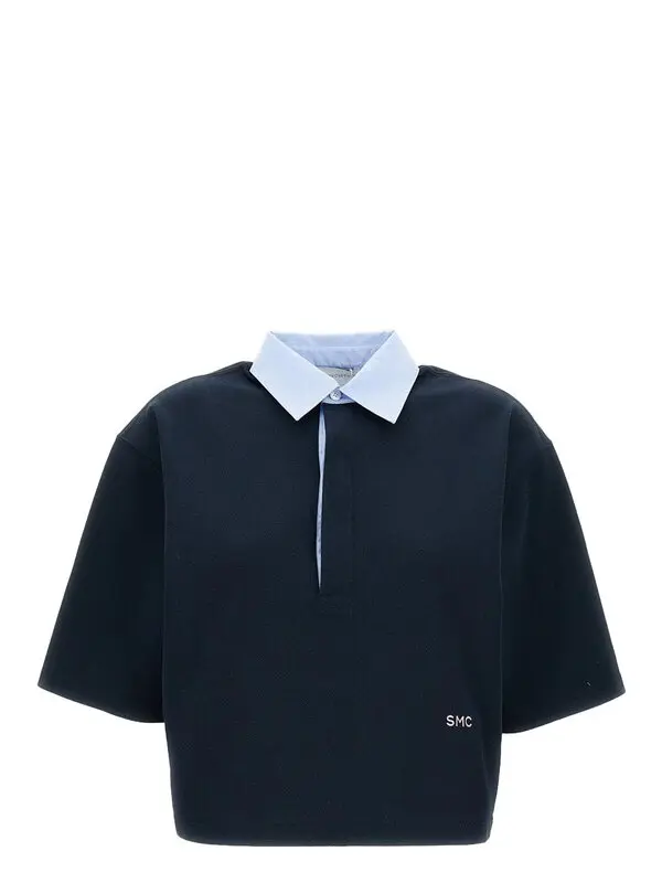 Stella McCartney Piquet Polo Cropped T-shirt - Blu