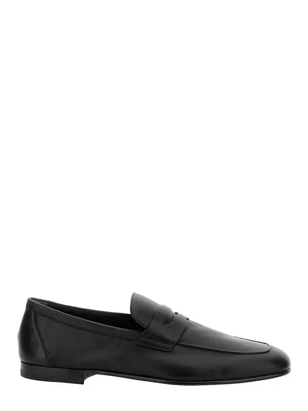 TOD'S Deconstructed Leather Moccasin - Black