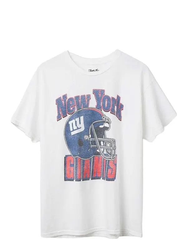 Junk Food Clothing Nfl New York Giants Throwback Helmet T-shirt - White