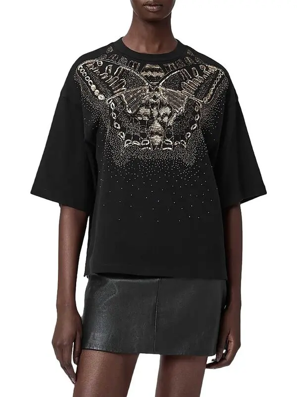 ALLSAINTS Glide Amelie Tee - Black/gold