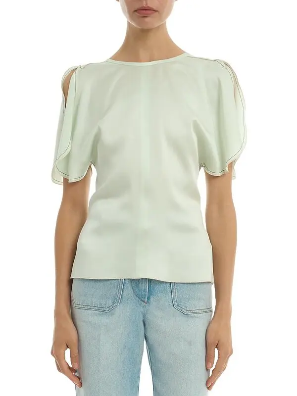 Victoria Beckham Draped Sleeve Top - Aloe