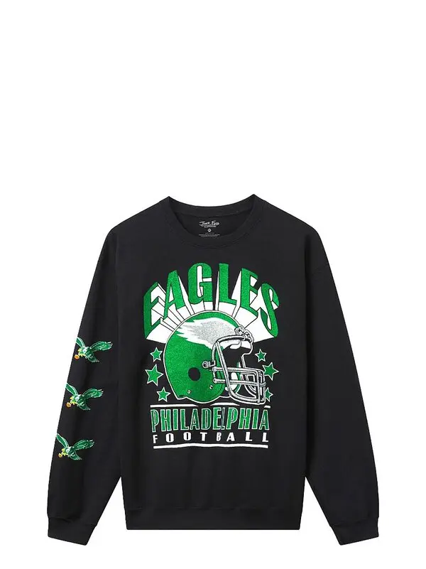 Junk Food Clothing Nfl Philadelphia Eagles Glitter Helmet Fleece - Black
