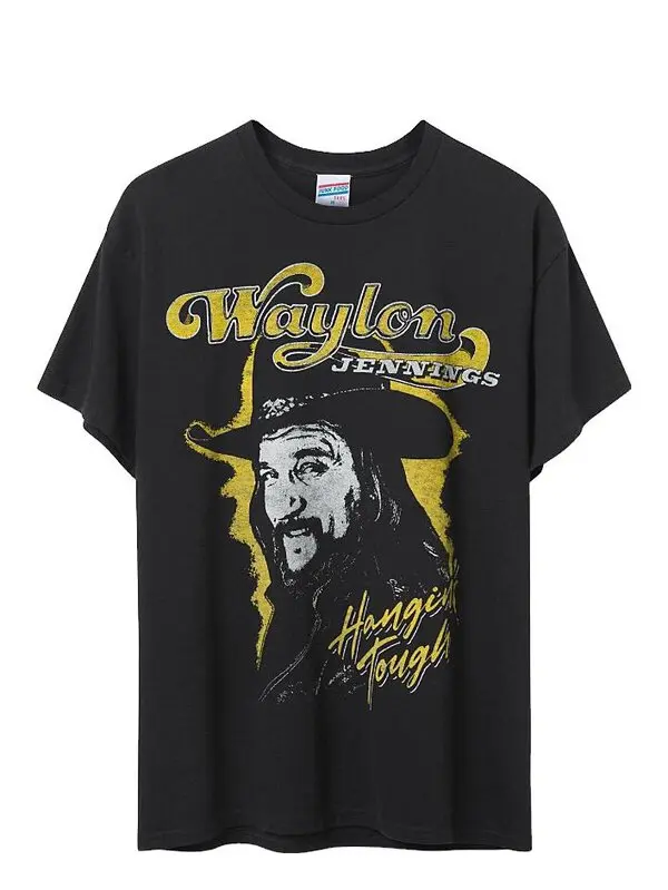 Junk Food Clothing Waylon Jennings Graphic T-shirt - Black