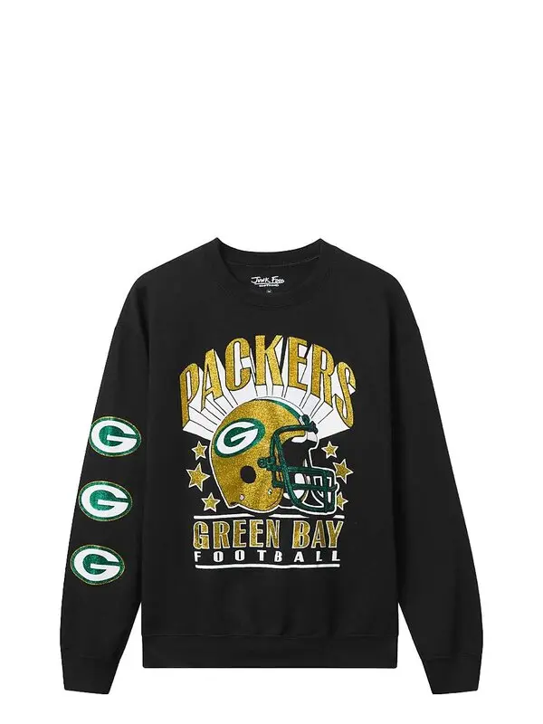 Junk Food Clothing Nfl Green Bay Packers Fleece Crewneck - Black
