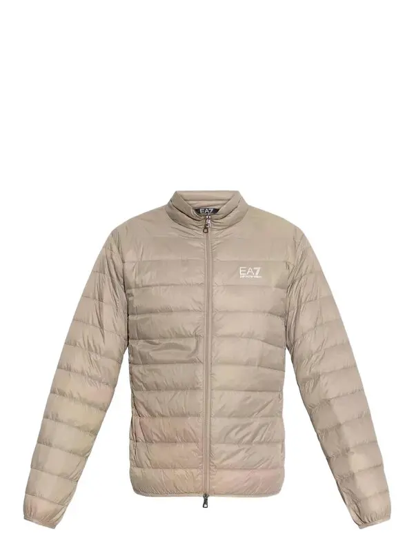 Emporio Armani Quilted Logo Jacket - Neutrals