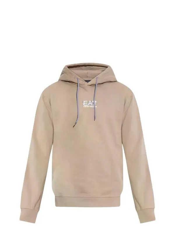 Emporio Armani Logo Hoodie - Neutrals