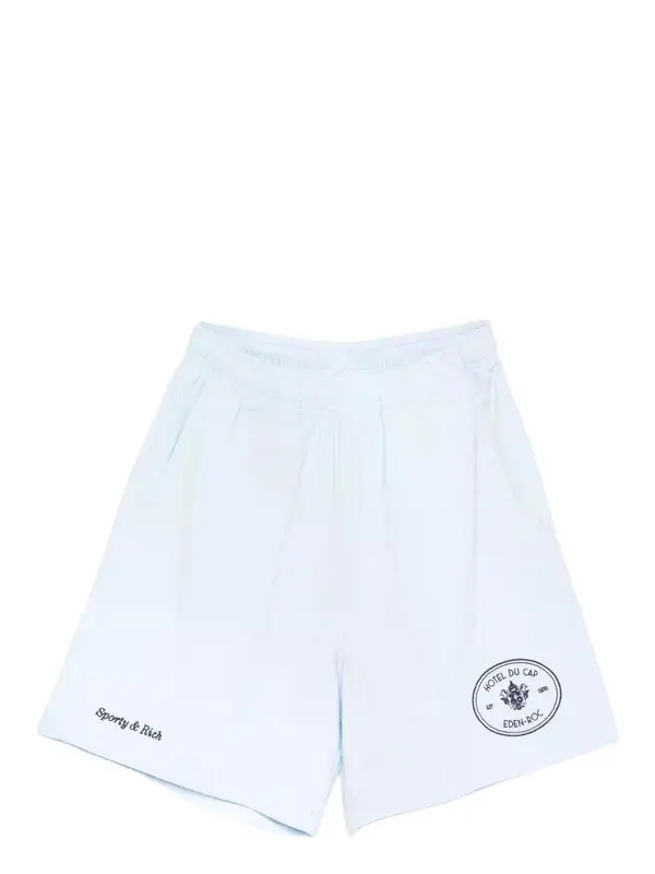 SPORTY & RICH Embroidered Mini Shorts - Blue