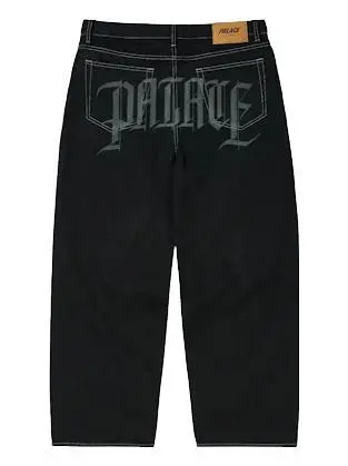 PALACE P90 Baggy Script Jean - Black Stone Wash