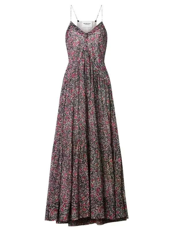 MARANT ETOILE Sabbba Floral-pattern Midi Dress - Black
