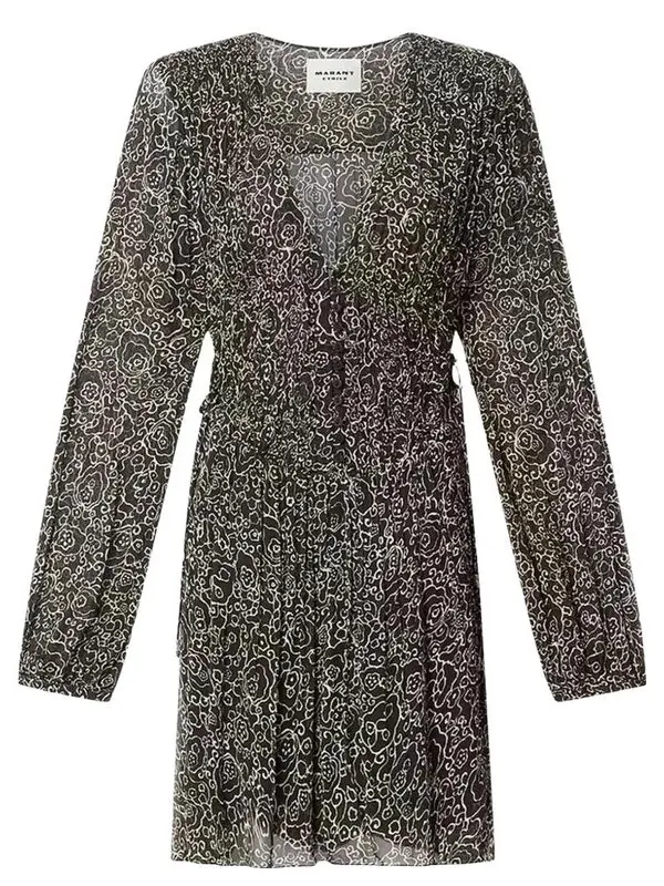 MARANT ETOILE Loriena Floral Mini Dress - Black