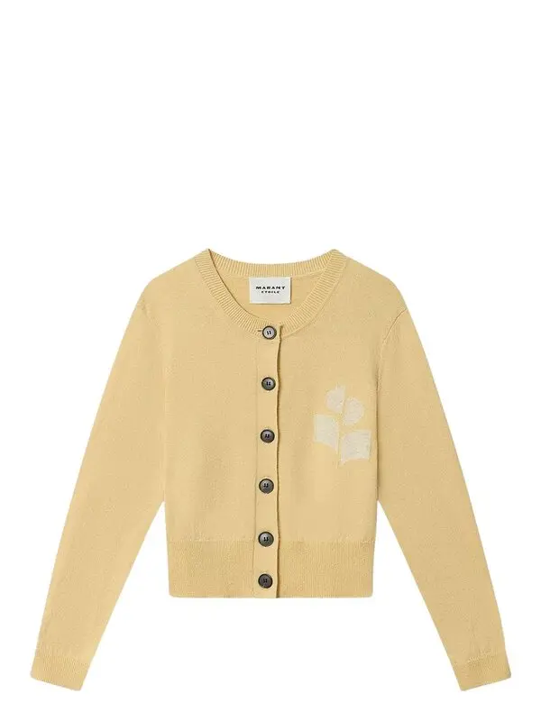 MARANT ETOILE Newton Cotton And Wool Cardigan - Yellow