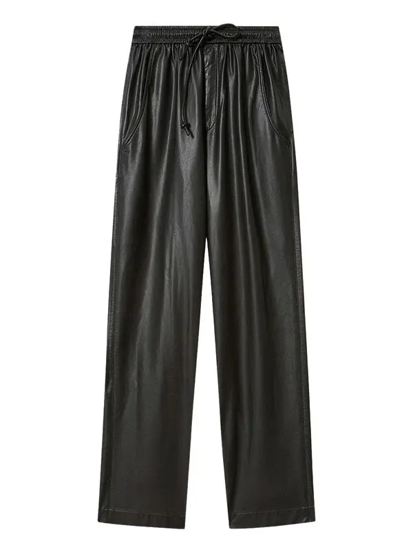 MARANT ETOILE Faux Leather Trousers - Black
